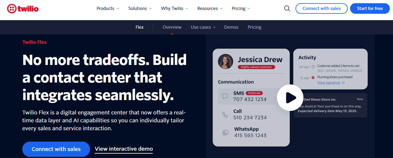 Sample Twilio Flex Demo & Alternative for a Custom Contact Center - Voice.ai