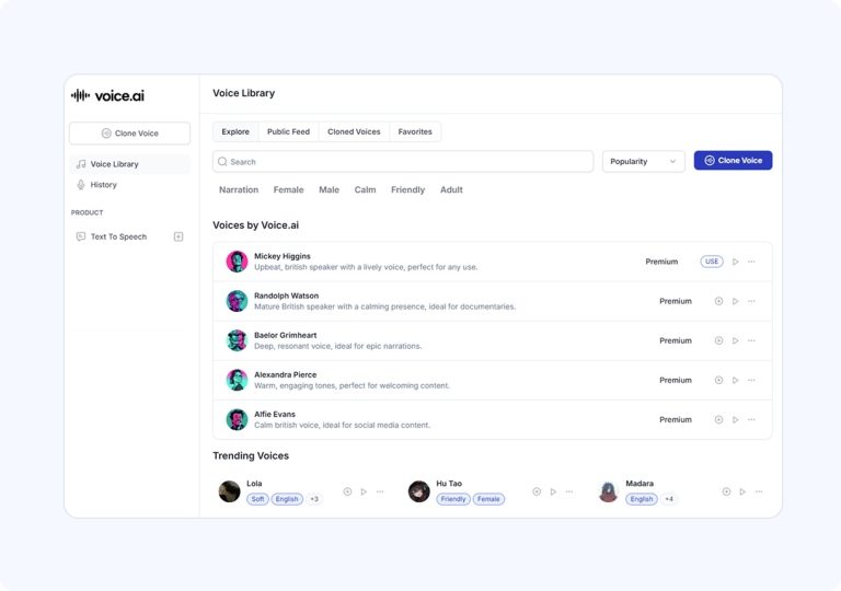 Text To Speech Voices by Voice.ai